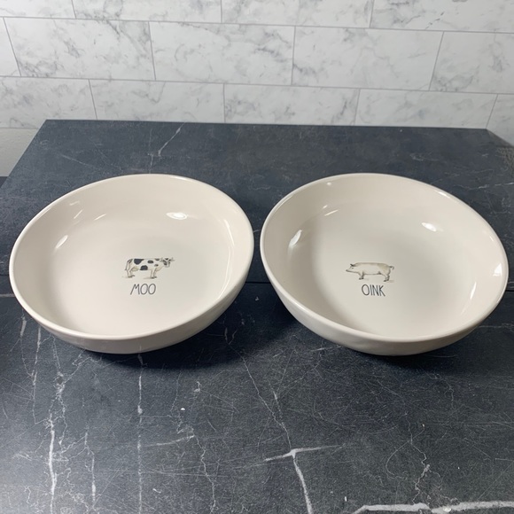 Rae Dunn | Dining | Rae Dunn Set Of 2 Ceramic Pasta Bowls Farmline Oink ...